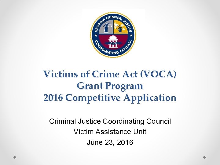 Victims of Crime Act VOCA Grant Program 2016