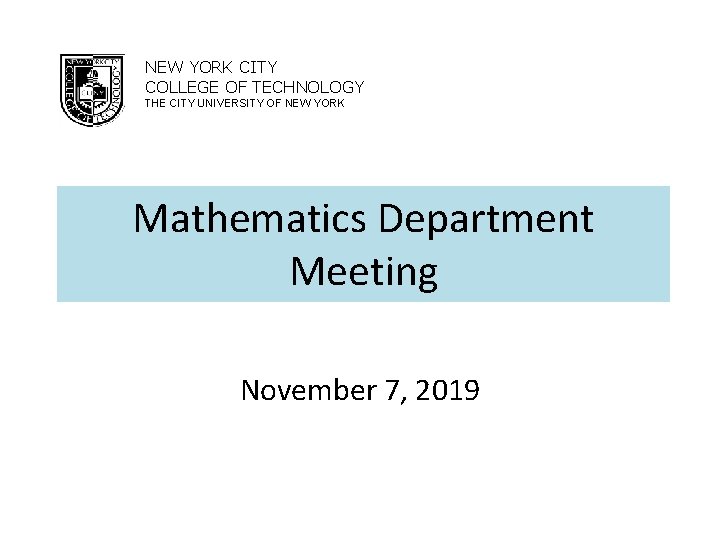 NEW YORK CITY COLLEGE OF TECHNOLOGY THE CITY