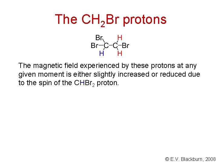 Nuclear Magnetic Resonance Spectroscopy NMR E V Blackburn