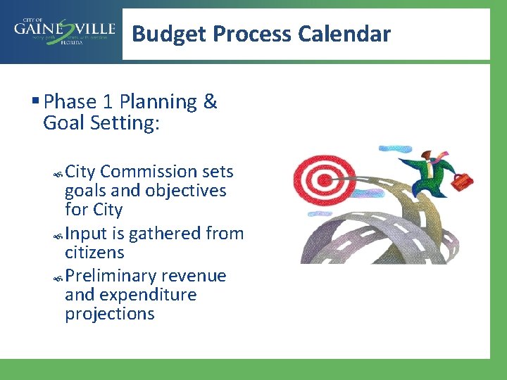 General Government Budget Overview Budget Process Calendar Phase