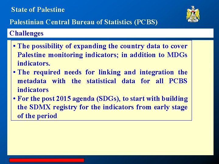 State of Palestine Palestinian Central Bureau of Statistics