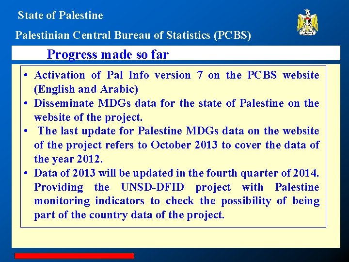 State of Palestine Palestinian Central Bureau of Statistics