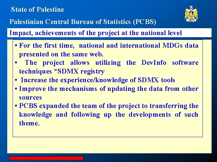 State of Palestine Palestinian Central Bureau of Statistics