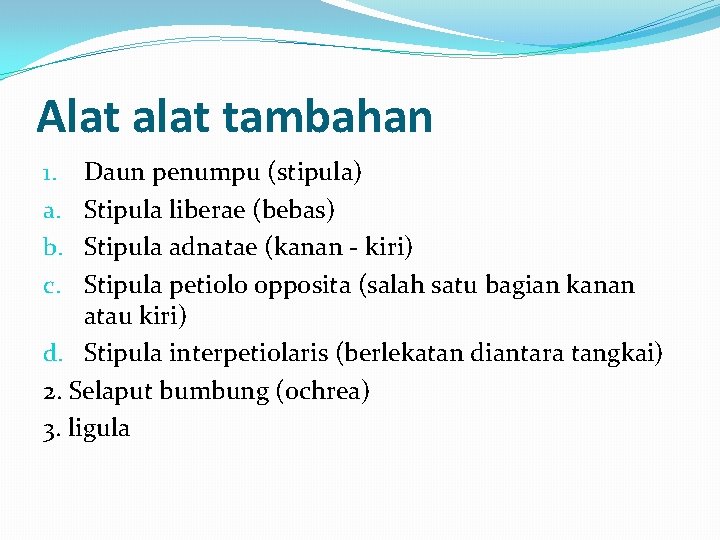 Bagian bagian daun 1 Upihpelepah vagina 2 Tangkai