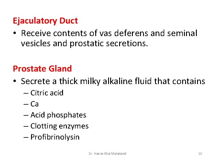Physiology of Male Reproductive System Dr Hazrat Bilal