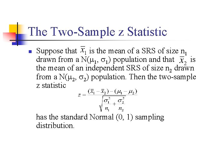Business Statistics for Managerial Decision Comparing two Population