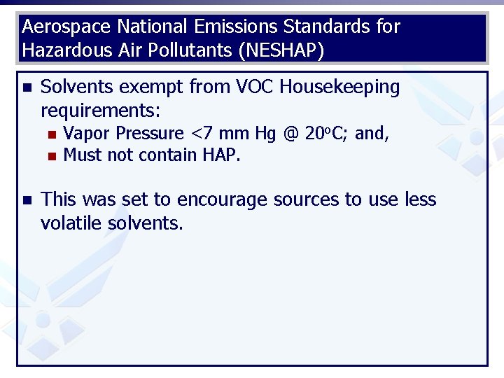 Evaluation of VOC Definition Based on Vapor Pressure