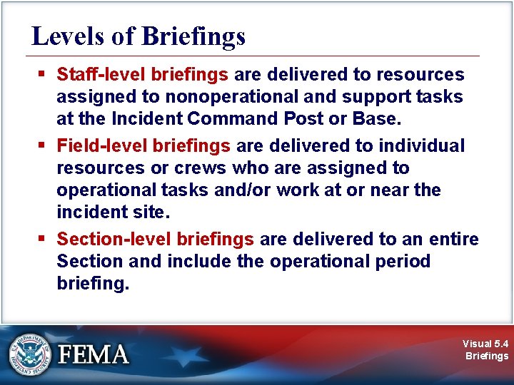 Unit 5 Briefings Visual 5 1 Briefings Unit