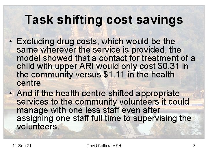 Modeling the cost of scaling up MNCH services