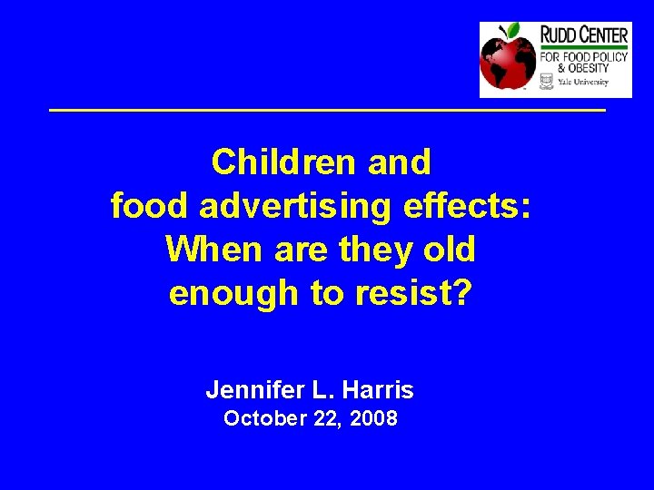 Children and food advertising effects When are they