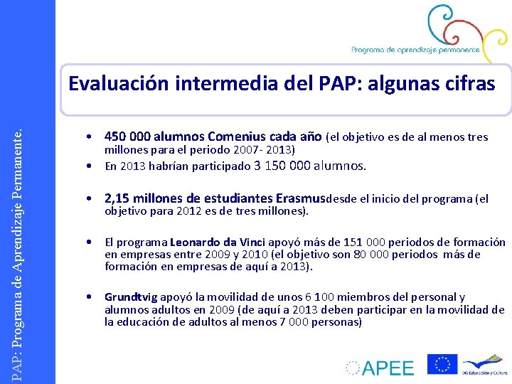 PAP Programa de Aprendizaje Permanente La formacin permanente