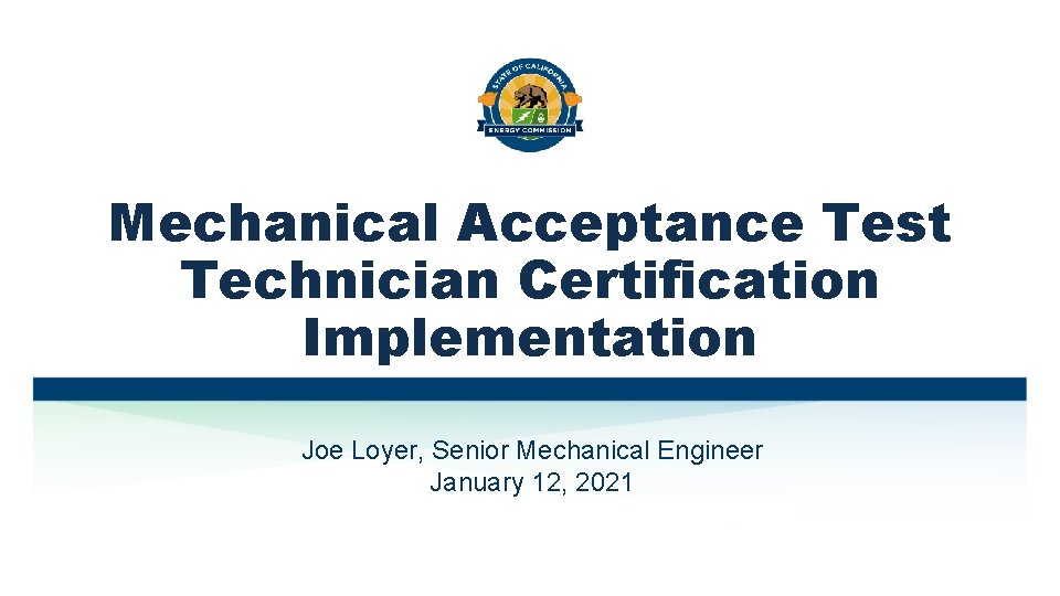 Mechanical Acceptance Test Technician Certification Implementation Joe ...