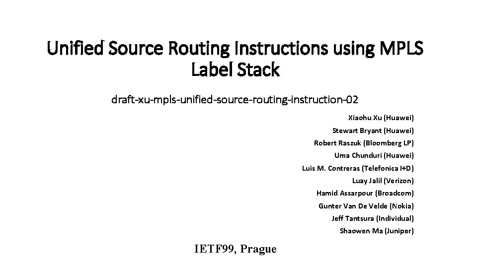 Unified Source Routing Instructions using MPLS Label Stack