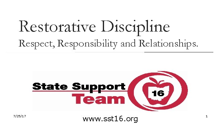 Restorative Discipline Respect Responsibility and Relationships 72517 www