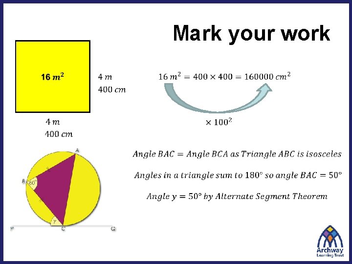 Mark your work Mark your work The height
