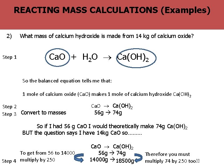 The BIG question Why are balanced equations useful