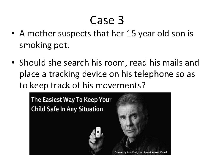 Interactive debate on topical privacy questions Case 1
