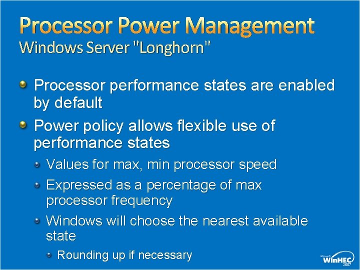 Windows Server Power Management Stephen Berard Program Manager