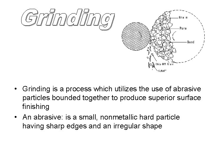 Grinding is a process which utilizes the use