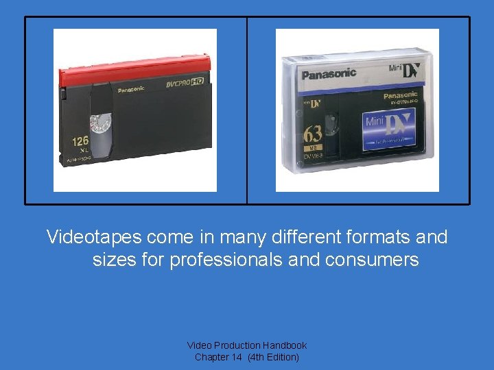 Videotapes come in many different formats and sizes