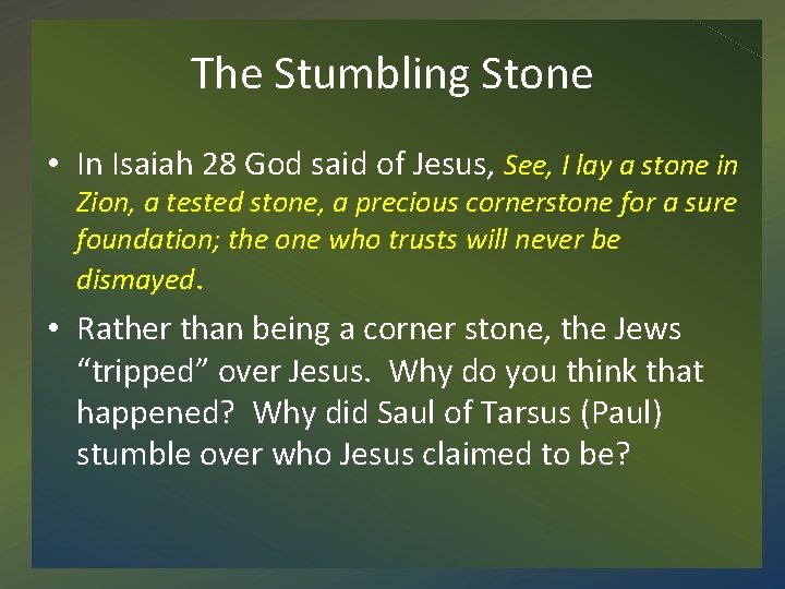 Jesus Is the Only Savior November 2 Think