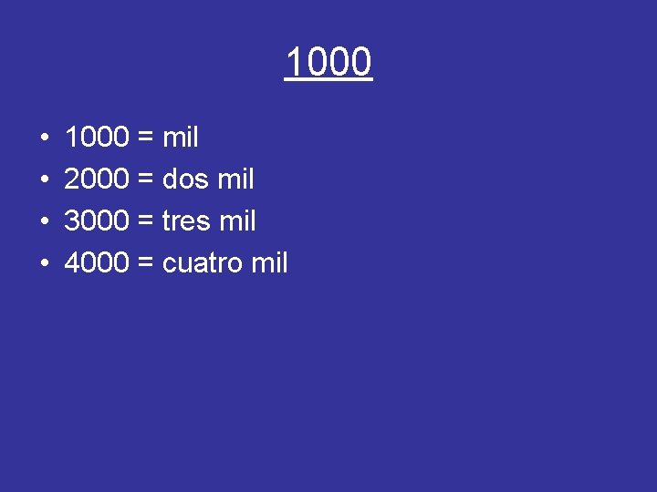 Los nmeros PRETEST mil novecientos ochenta y nueve