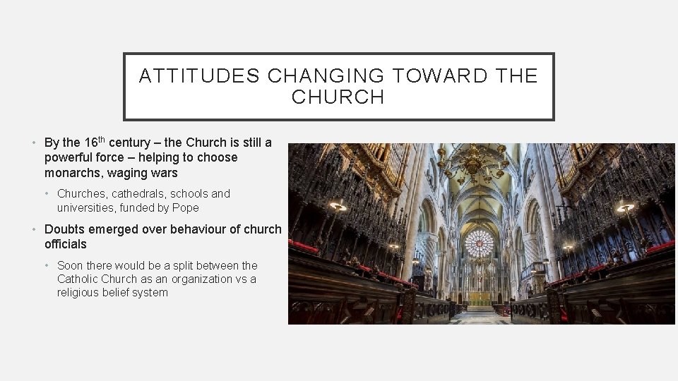 PROTESTANT REFORMATION ATTITUDES CHANGING TOWARD THE CHURCH Black