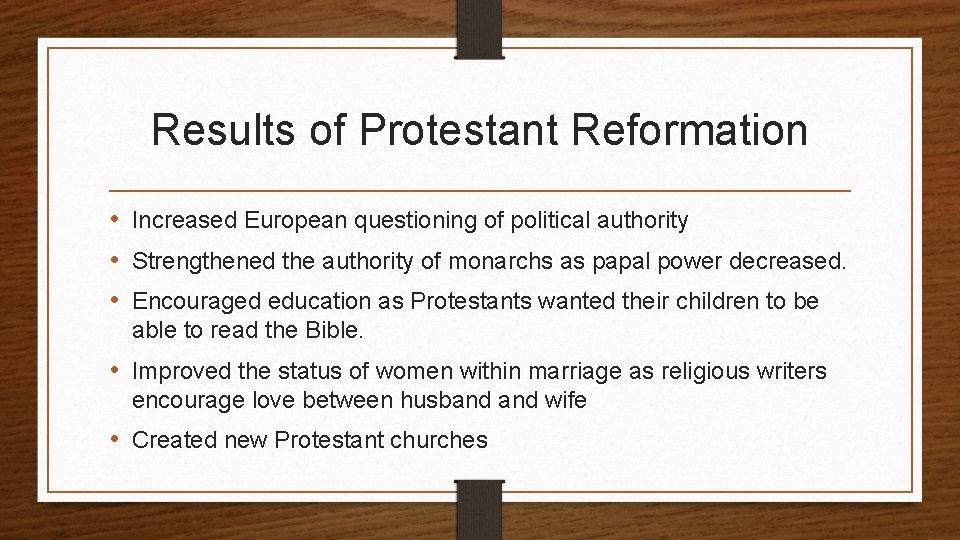 Cultural and Intellectual Changes Protestant and Catholic Reformations