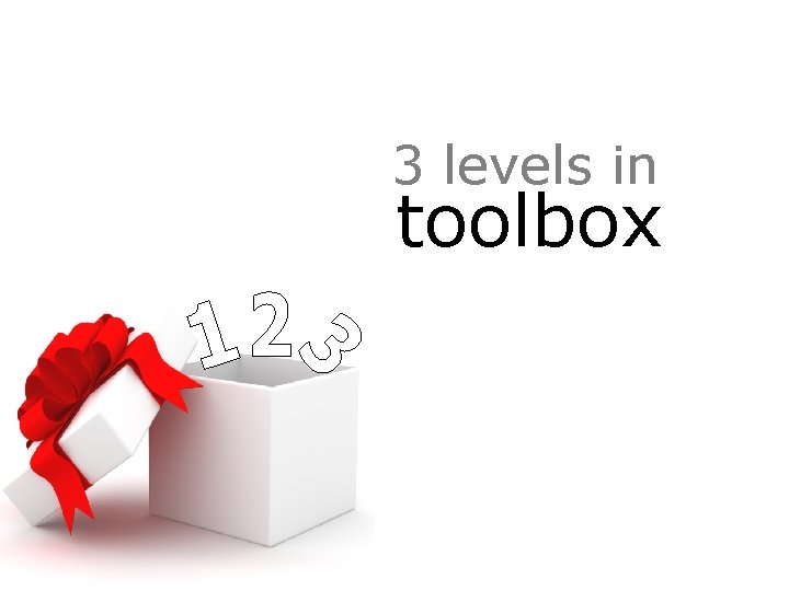 your toolbox for presentations 3 levels in toolbox