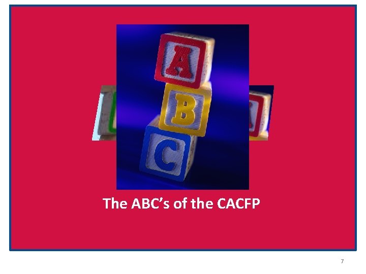 CACFP Financial Management Child and Adult Care Food