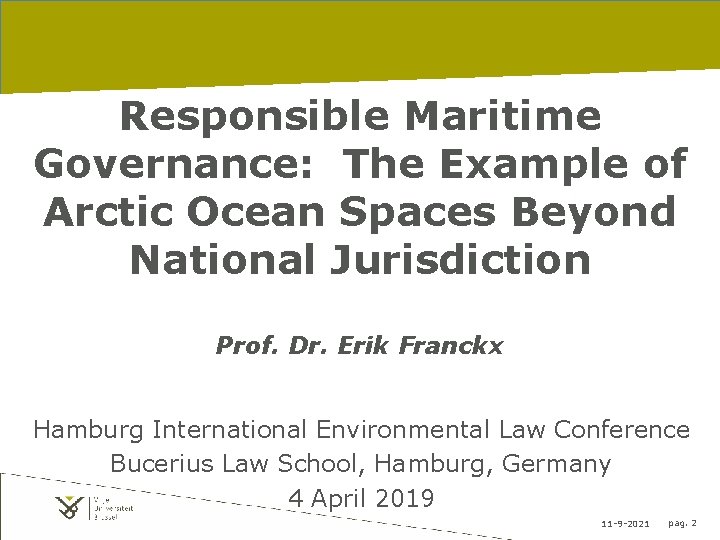 Responsible Maritime Governance The Example of Arctic Ocean