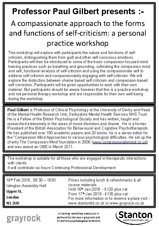 Professor Paul Gilbert presents A compassionate approach to