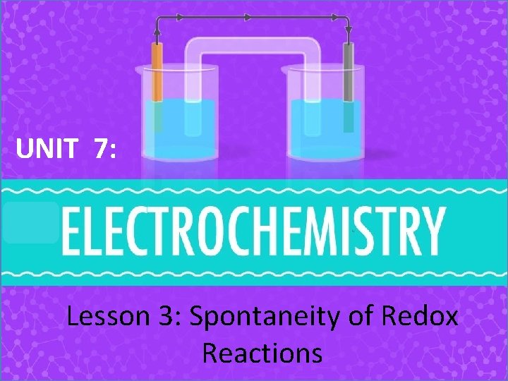 UNIT 7 Lesson 3 Spontaneity of Redox Reactions