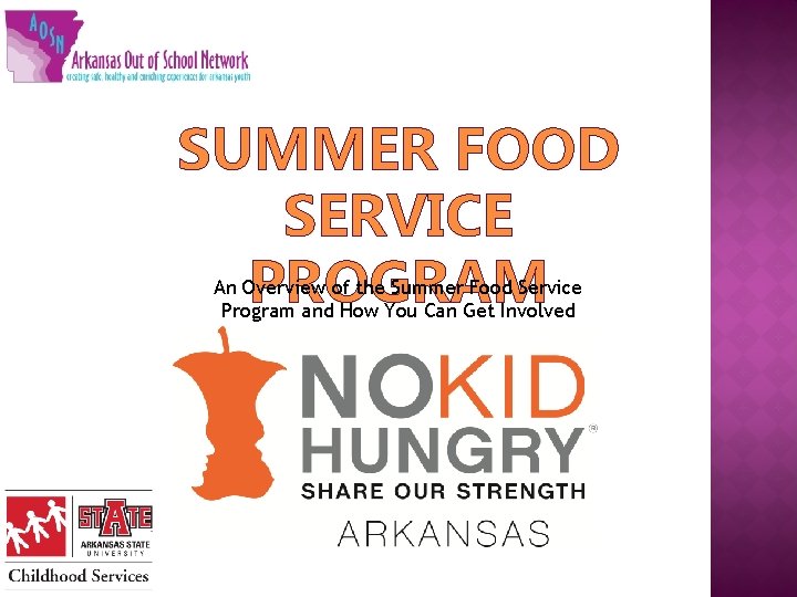 SUMMER FOOD SERVICE PROGRAM An Overview of the