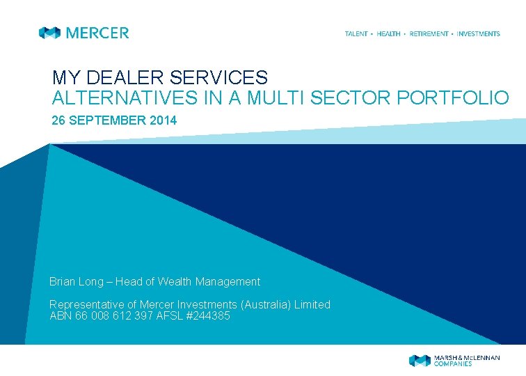 MY DEALER SERVICES ALTERNATIVES IN A MULTI SECTOR
