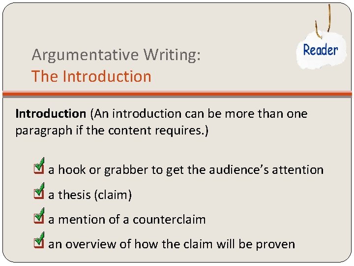 Argumentative Introductions Grade 10 Copyright by Write Score