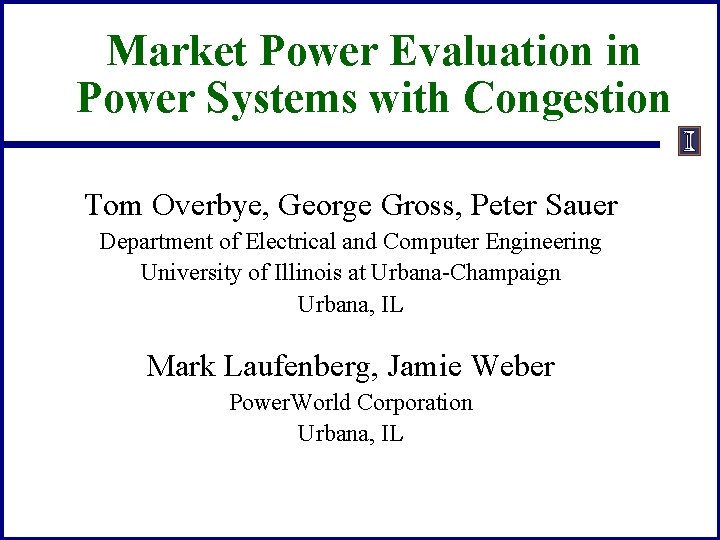 Market Power Evaluation in Power Systems with Congestion