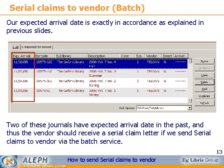 How to send Serial claims to vendor Batch