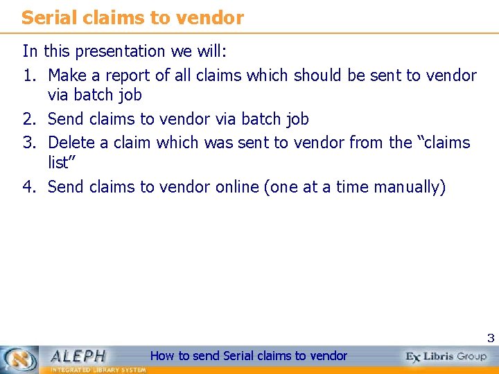 How to send Serial claims to vendor Batch