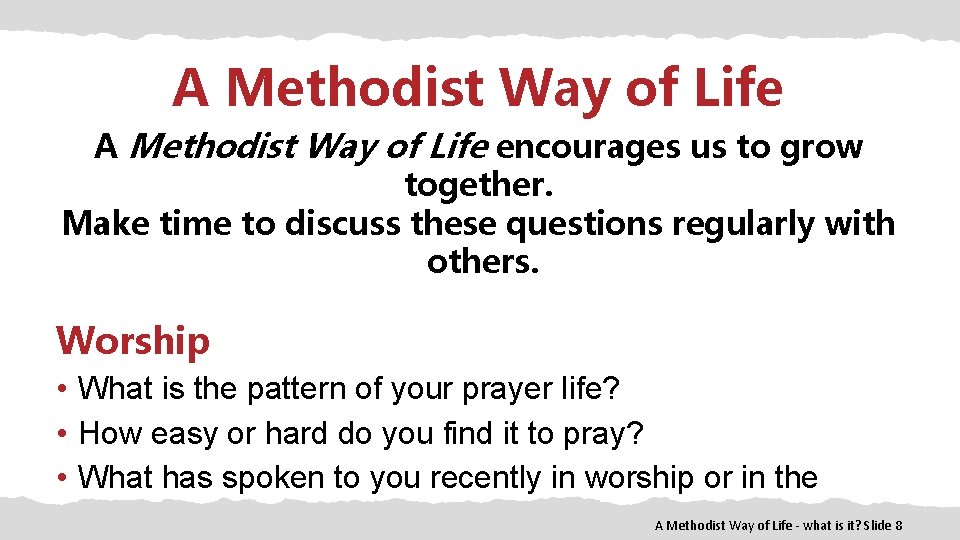 A Methodist Way of Life what is it