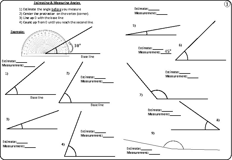 Estimating Measuring Angles Worksheet A The worksheet is