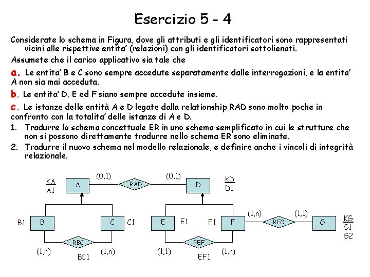 Esercizio 5 4 Considerate lo schema in Figura