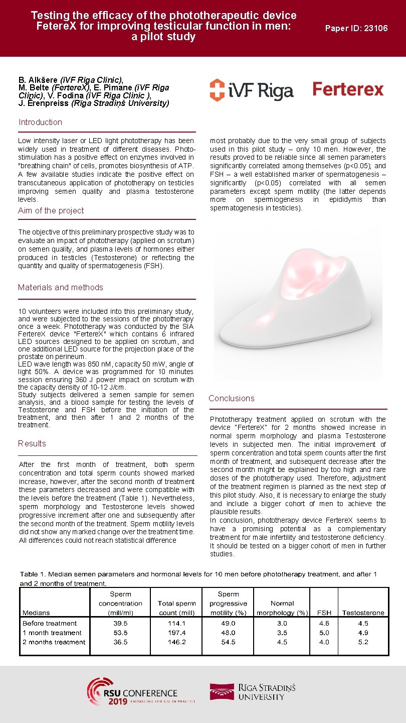 Testing the efficacy of the phototherapeutic device Fetere