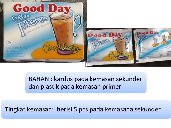 BAHAN kardus pada kemasan sekunder dan plastik pada