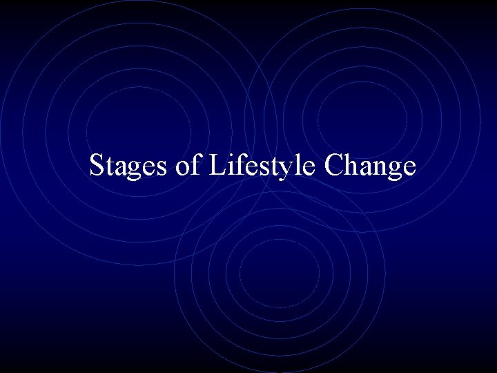 Making Lifestyle Changes Stages of Lifestyle Change Precontemplation