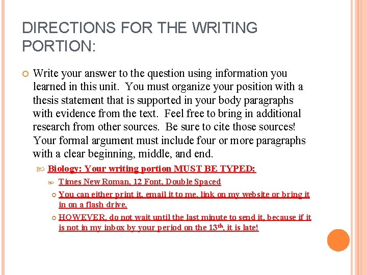 ORDER FOR PRESENTATIONS 1 Burning of Fossil Fuels