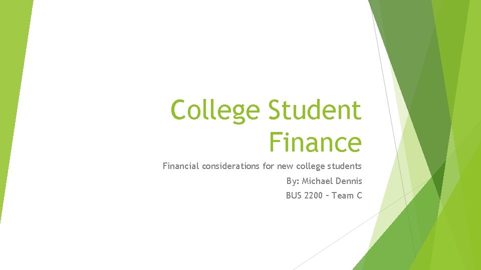 College Student Finance Financial considerations for new college