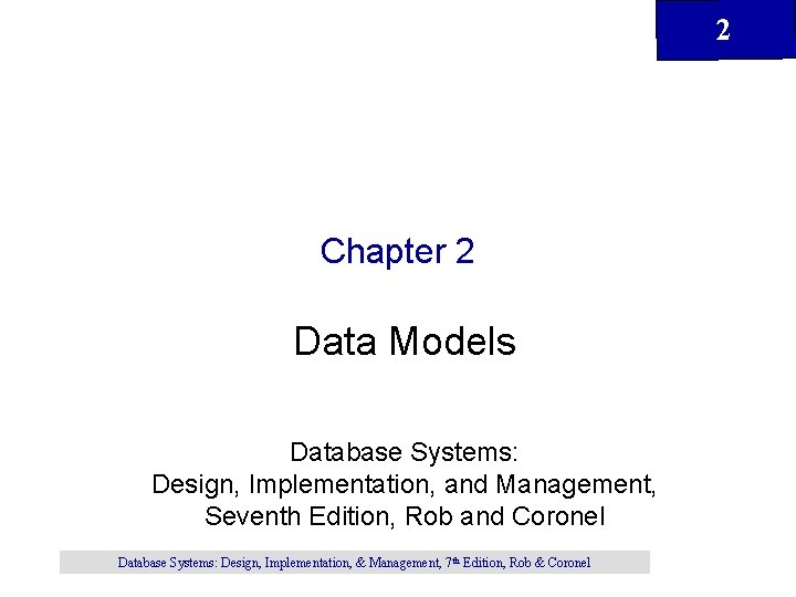 2 Chapter 2 Data Models Database Systems Design