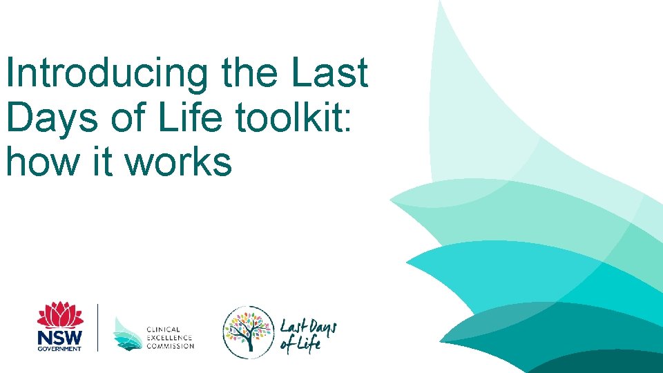 Introducing the Last Days of Life toolkit how