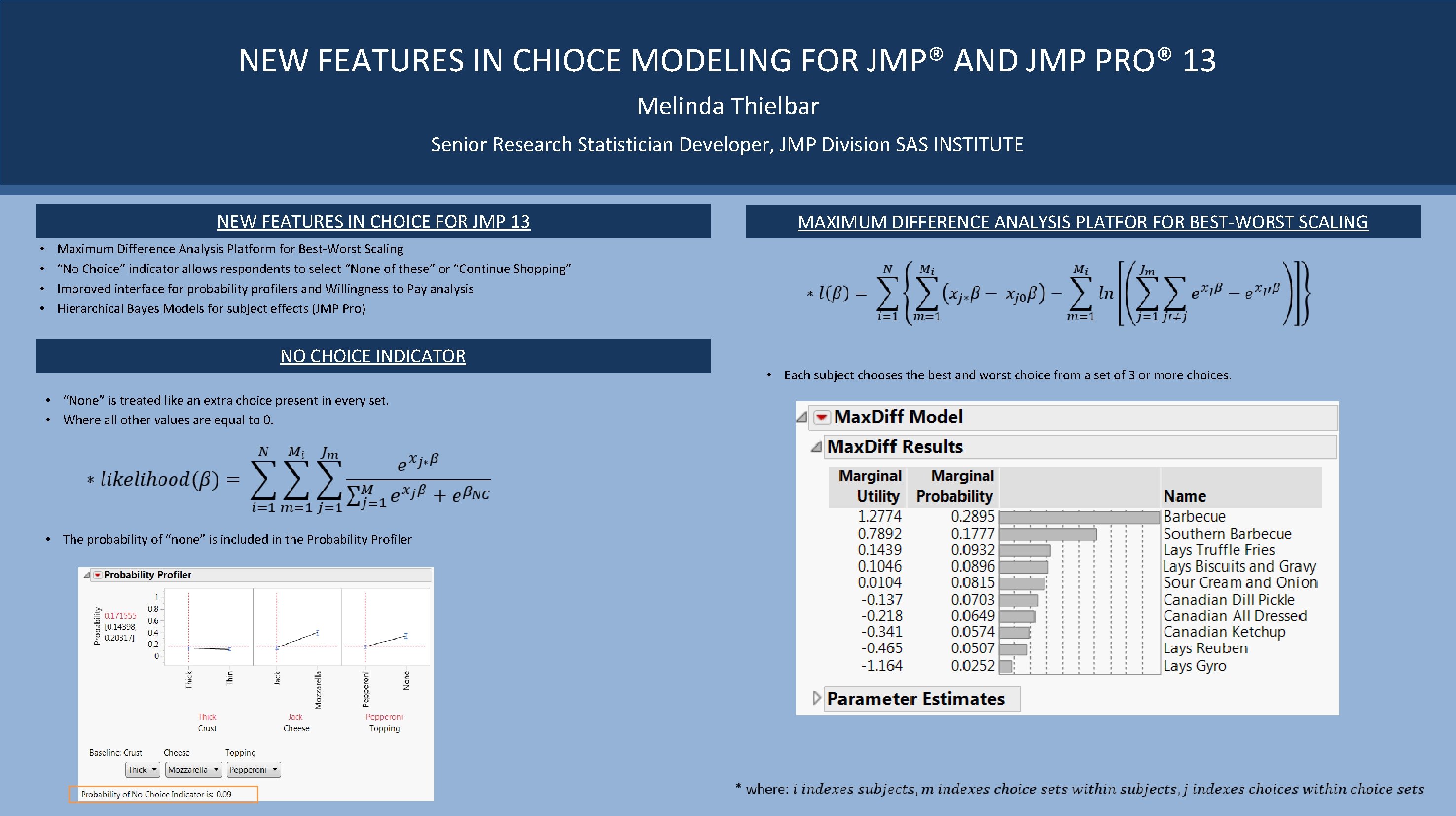 NEW FEATURES IN CHIOCE MODELING FOR JMP AND